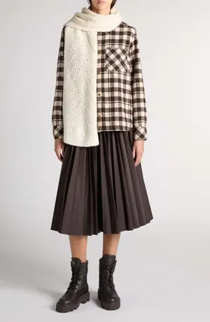 Moncler Check Wool Blend Shirt Jacket