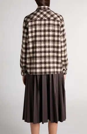 Moncler Check Wool Blend Shirt Jacket