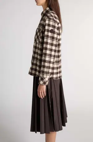 Moncler Check Wool Blend Shirt Jacket