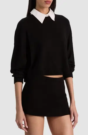 Alice + Olivia Rhett Wool Sweater With Detachable Collar