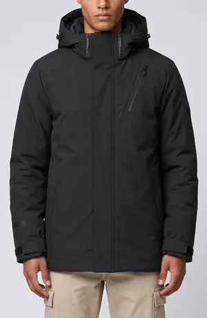 POINT ZERO Hooded Microfiber Jacket With Heat-sealed Pockets - Black