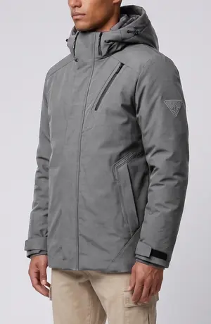 POINT ZERO Hooded Microfiber Jacket With Heat-sealed Pockets - Slate