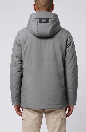 POINT ZERO Hooded Microfiber Jacket With Heat-sealed Pockets - Slate