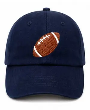 BITS & BOWS Football Bow Baseball Hat - Navy