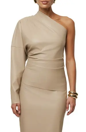 JLUXLABEL Demi One-shoulder Faux Leather Top