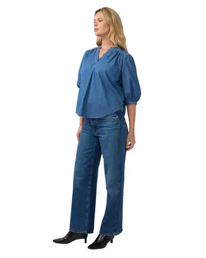 Ingrid & Isabel® Relaxed Popover Chambray Maternity Shirt