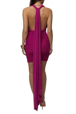 JLUXLABEL Plunge Mini Dress - Fuchsia