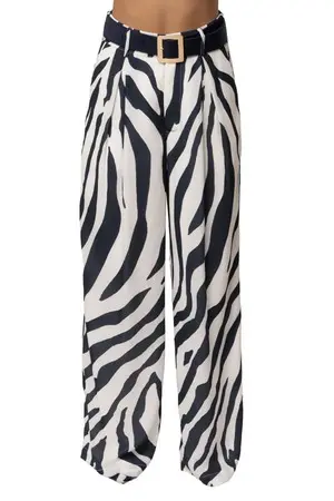 JLUXLABEL Soft Pleated Trouser Navy Zebra