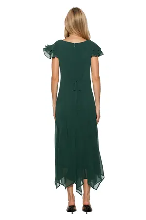 ALEXIA ADMOR Kaelith Ruffle Sleeve Midi Dress
