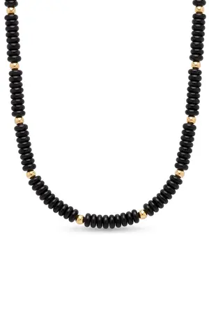 CUFFED BY NANO And 14k Gold Filled Beaded Necklace - Black