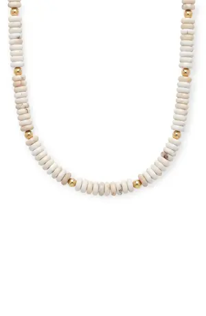 CUFFED BY NANO Oatmeal And 14k Gold Filled Beaded Necklace - White