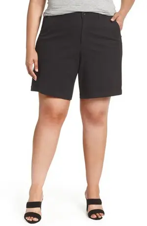 NYDJ Stretch Twill Bermuda Shorts - Black
