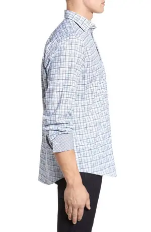 Bugatchi Regular Fit Grid Sport Shirt