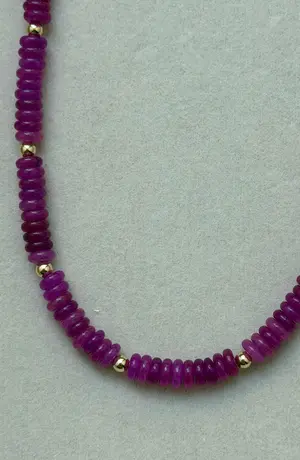CUFFED BY NANO Fuchsia And 14k Gold Filled Beaded Necklace