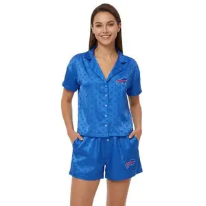 CONCEPTS SPORT Buffalo Bills Wink Dot Satin Jacquard Sleep Set - Royal