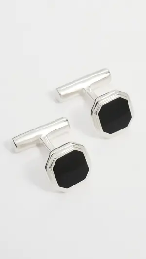 Shinola Onyx Octagonal Inlay Cufflinks