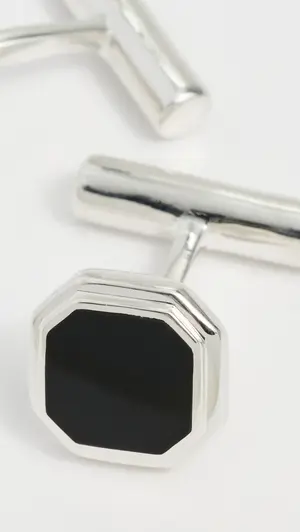 Shinola Onyx Octagonal Inlay Cufflinks