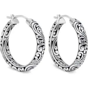 DEVATA 25mm Filigree Hoop Earrings