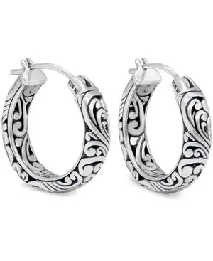 DEVATA 25mm Filigree Hoop Earrings