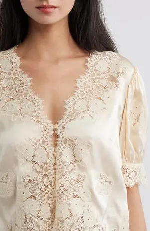 DÔEN Idella Lace Silk Top