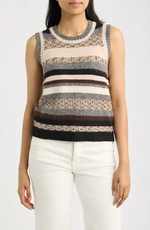 CITY BLUES Multi Stripe Sweater Vest