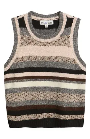 CITY BLUES Multi Stripe Sweater Vest