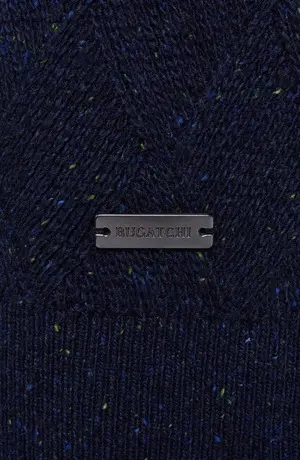 Bugatchi Wool & Cashmere Blend Quarter Zip Sweater - Navy