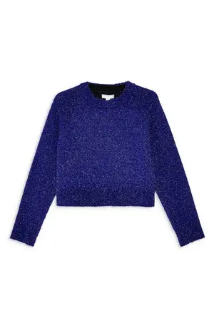 Topshop Metallic Crop Sweater