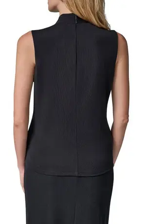 Donna Karan New York Sleeveless Top With Faux Leather Trim
