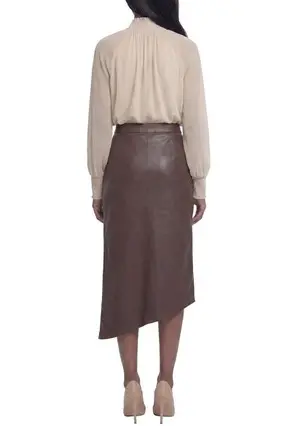 AREA STARS Bailey Skirt Asymmetrical Hem Midi Skirt