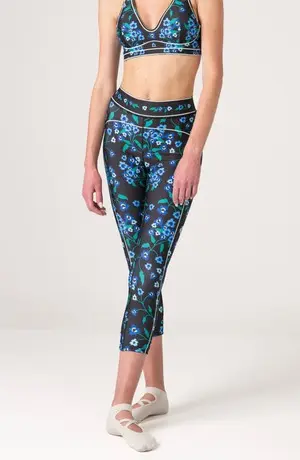 JESSIE ZHAO NEW YORK Garden Nocturne High-waisted 7/8 Leggings - Black