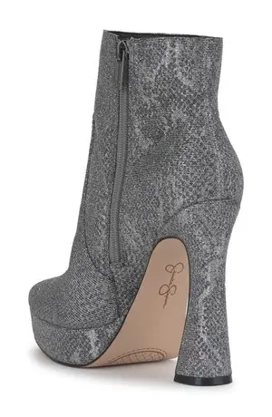 Jessica Simpson Nerix Croc Embossed Platform Bootie - Pewter