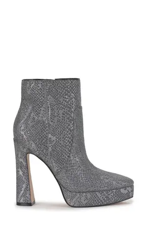 Jessica Simpson Nerix Croc Embossed Platform Bootie - Pewter