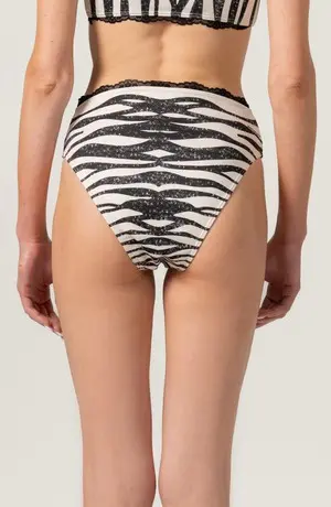 JESSIE ZHAO NEW YORK Zebra Stripe Bikini Bottom