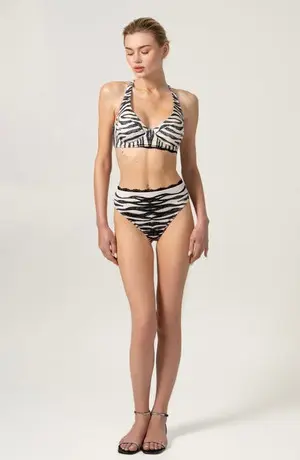 JESSIE ZHAO NEW YORK Zebra Stripe Bikini Bottom