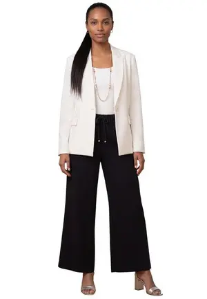 JESSICA LONDON The Effortless Drawstring Wide Leg Pant Black