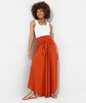 JOE BROWNS Tie Waist Skirt - Rust