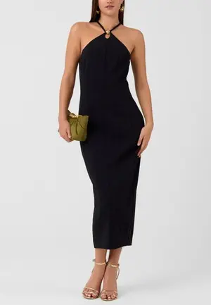 Rachel Rachel Roy Avalon Halter Neck Midi Dress - Black