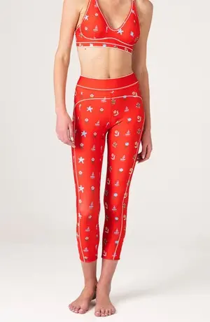 JESSIE ZHAO NEW YORK Tides High-waisted 7/8 Leggings - Red