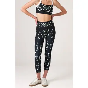 JESSIE ZHAO NEW YORK Night Garden High-waisted 7/8 Leggings - Black