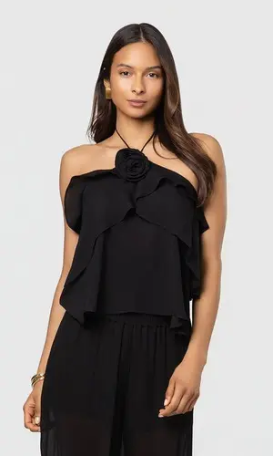 Generation Love Carrie Halter Blouse - Black