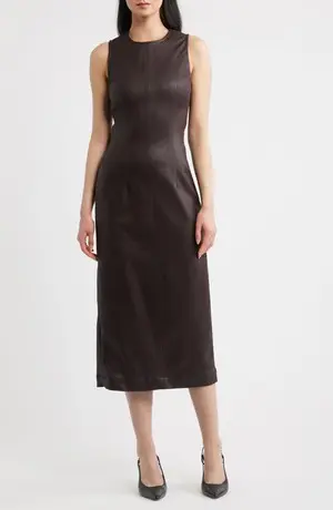 DL1961 Esme Midi Instasculpt™ Wax-coated Denim Dress