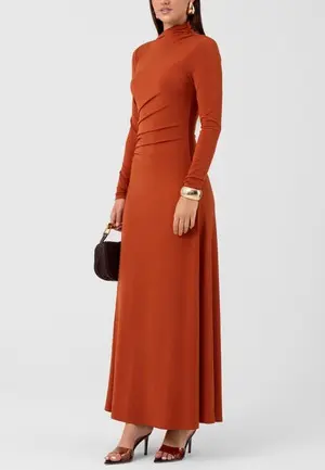 Rachel Rachel Roy Ramy Asymmetrical High Neck Maxi Dress - Picante