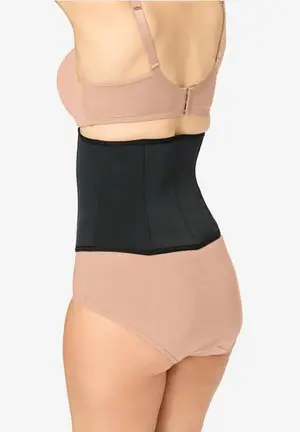SECRET SOLUTIONS Ultra Firm Flex Zip Corset Waist - Black