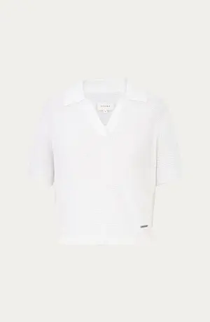 JUANA Noa Open Knit Top - White