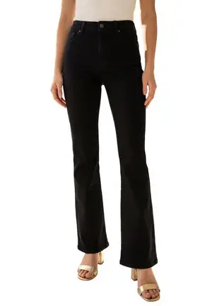 Roaman's 360º Stretch 5-pocket Bootcut Jean - Black