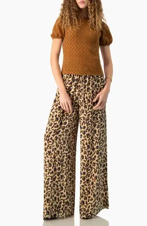 IVONNE Button-front Knit Crewneck Blouse