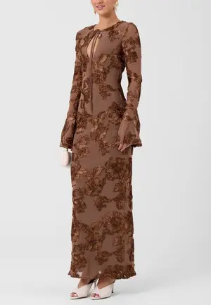 Rachel Rachel Roy Juliet Long Sleeve Soutache Maxi Dress