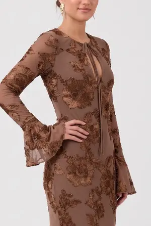 Rachel Rachel Roy Juliet Long Sleeve Soutache Maxi Dress