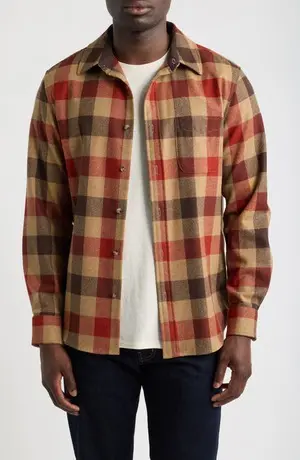Pendleton Lodge Plaid Wool Button Up Shirt - Red Multi Check